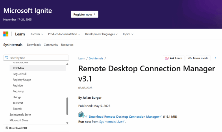 Quản lý nhiều VPS bằng Remote Desktop Connection Manager
